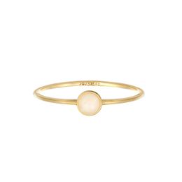 Elli Premium Damen Fingerring &raquo;Solit&auml;r Rosa Quarz Edelstein 375 Gelbgold&laquo; rosa