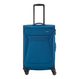 Weichgep&auml;ck-Trolley Travelite "CHIOS, verschiedene Gr&ouml;&szlig;en und Farben", Gr. B/H/T: 42cm x 67cm x 27cm 60 l, blau (petrol), Polyester, unifarben, Basic, Koffer, Weichgep&auml;ck Reisegep&auml;ck Koffer TSA Schloss