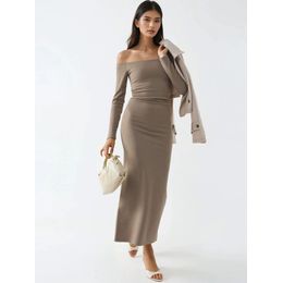 Busem Kleid Damen Gr&ouml;&szlig;e 38 dunkelbeige Winterkleid