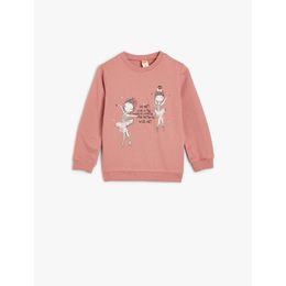 KOTON Sweatshirt M&auml;dchen Gr&ouml;&szlig;e 92/98 rosa / pitaya / schwarz / wei&szlig;