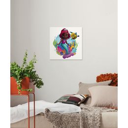 Leinwandbild Komar "Disney Ariel Baby Mermaid", bunt (farbe bild(er): bunt), Disney, 1 Stk., Vlies, Bilder, Leinwandbild, 40 x 40 cm (Breite x H&ouml;he) - Kinderzimmer, Dekoration
