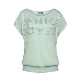 Venice Beach Damen Rundhalsshirt mit Logoprint, T-Shirt, sommerlich-sportlicher Look gr&uuml;n 44/46