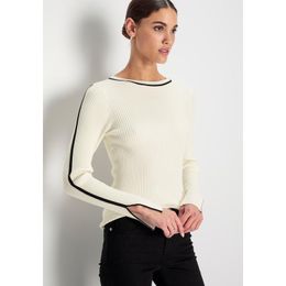 HECHTER PARIS Damen HECHTER PARIS Strickpullover mit Kontrastdetails schwarz-wei&szlig; 34