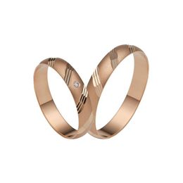 Firetti Unisex Trauring &raquo;Schmuck Geschenk Gold 375 Hochzeit Ehering "LIEBE"&laquo; Made in Germany, wahlweise mit oder ohne Brillanten rosa