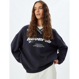 KOTON Sweatshirt Damen Gr&ouml;&szlig;e XL navy / wei&szlig;