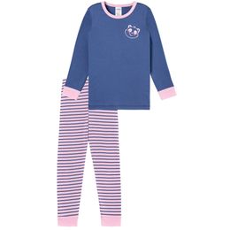 Schiesser Schlafanzug ' Girls World ' M&auml;dchen Gr&ouml;&szlig;e 116 blau / rosa