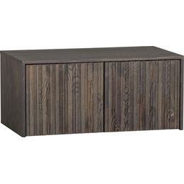 Truhenbank Woood "New Gravure Bunkbench", braun (espresso), B:88cm H:40cm T:50cm, Holzwerkstoff, Sitzb&auml;nke, mit grafischen Relieft&uuml;ren auf Rollen, Breite 88 cm