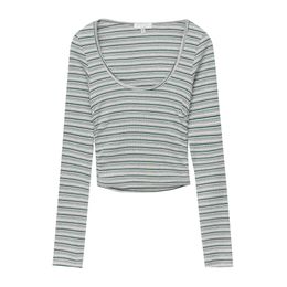 Pull&Bear Pull&bear Shirt Damen Gr&ouml;&szlig;e XL graumeliert / smaragd / wei&szlig;