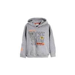 Solang Sweatshirt Oversized Hoodie &bdquo;ROCK STAR&ldquo;-Frontprint Jungen Gr&ouml;&szlig;e 146 grau