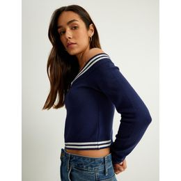 KOTON Pullover Damen Gr&ouml;&szlig;e S navy / wei&szlig;