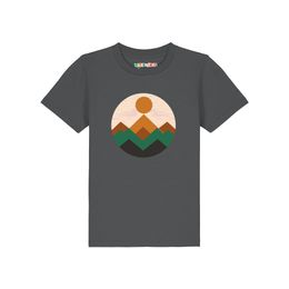 Watabout.kids T-Shirt 'Geometric Landscape 2' Jungen Gr&ouml;&szlig;e 104 braun / anthrazit / gr&uuml;n / schwarz