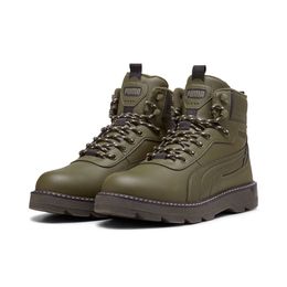 Winterboots Puma "DESIERTO V3", Damen, Gr. 46, schwarz olive, schwarz olive, Synthetik, Schuhe Winterboots, kn&ouml;chelhohe Form, mit Schn&uuml;rung, warm gef&uuml;ttert