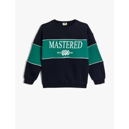 KOTON Sweatshirt M&auml;dchen Gr&ouml;&szlig;e 122/128 navy / smaragd / wei&szlig;