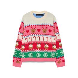 V&eacute;ro Moda Vero Moda Sweater 'VMNewChristmasStuff' female White size L