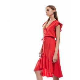 KOTON Kleid Damen Gr&ouml;&szlig;e 36 rot Winterkleid