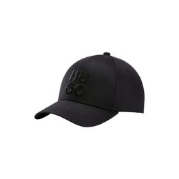 Fitted Cap Hugo "Jude-Stacked", schwarz (schwarz 001), Web, Baumwolle, unifarben, Caps, mit 3D Logostickerei, verstellbarer Verschluss, unisex