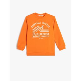 KOTON Sweatshirt Jungen Gr&ouml;&szlig;e 104/110 mandarine / wei&szlig;