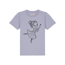 Watabout.kids T-Shirt 'Ballerina' Jungen Gr&ouml;&szlig;e 158 taubenblau / schwarz