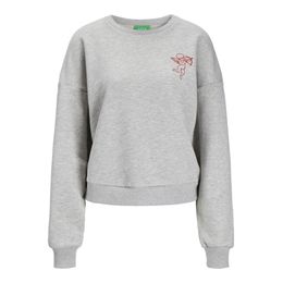 Jack & Jones JJXX Sweatshirt 'JXValentine' Damen Gr&ouml;&szlig;e L graumeliert / rot