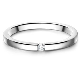 Glanzst&uuml;cke M&uuml;nchen Solit&auml;rring GLANZST&Uuml;CKE M&Uuml;NCHEN "GSM394" Gr. 54, silber, Fingerringe, Damen, 54, Silber 925 (Sterlingsilber), 1,9mm, aus Sterling Silber