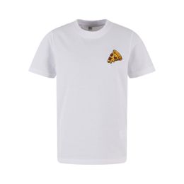 T-Shirt MisterTee "MisterTee Pizza Love EMB Tee", Jungen, Gr. 134/140, wei&szlig;, 100% Baumwolle, bedruckt, relaxed fit, Rundhals, Shirts T-Shirt