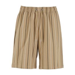 Urban Classics Herren Sweatshorts "Urban Classics Printed Pinstripe Shorts"unionbeige, wei&szlig;, schwarz, Gr. XXXL, gestreift, 100% Baumwolle, Hosen