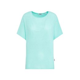 Senses.the Label Strukturiertes Kurzarm-Shirt KAR:LA Loose Knit Damen Gr&ouml;&szlig;e M/L t&uuml;rkis