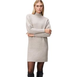 Strickkleid Zero "Damen mit Stehkragen", Damen, Gr. 42, Normalgr&ouml;&szlig;en, beige melange, Strick, Obermaterial: 58% Polyester, 30% Polyacryl, 10% Wolle, 2% Elasthan, unifarben, figurbetont lang, weit B&uuml;ndchen krempelbar, Kleider Strickkleid, Plain/ohne Details