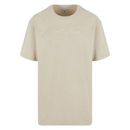 T-Shirt Karl Kani "Karl Kani KK Autograph Heavy Jersey Boxy Tee", Damen, Gr. L, braun, 100% Baumwolle, oversize, Rundhals, Shirts T-Shirt