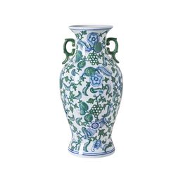 Beliani Blumenvase SEGOWIA in Wei&szlig;/Blau/Gr&uuml;n - (W) 20 x (H) 47 x (L) 20 cm | Gr.: onesize