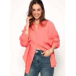 SASSYCLASSY Oversize Musselin Bluse in Koralle | Gr.: onesize