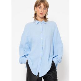 SASSYCLASSY Oversize Musselin Bluse in Hellblau | Gr.: onesize