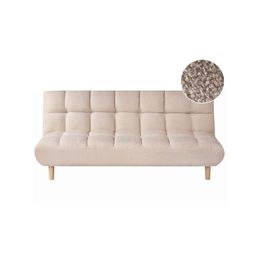 Beliani Schlafsofa RISOR in Beige/Braun - (W) 190 x (H) 83 x (L) 90 cm | Gr.: onesize