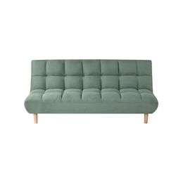 Beliani Schlafsofa RISOR in Gr&uuml;n/Braun - (W) 190 x (H) 83 x (L) 90 cm | Gr.: onesize