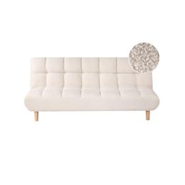 Beliani Schlafsofa RISOR in Wei&szlig;/Braun - (W) 190 x (H) 83 x (L) 90 cm | Gr.: onesize
