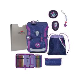DerDieDas Schulranzen Set 5-tlg. ErgoFlex Easy LED Dancing Star in lila | Gr.: onesize
