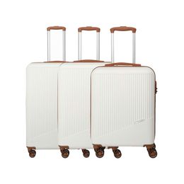Travelite Bali - 4-Rollen Trolley Set 3tlg. (wei&szlig;/cognac) in wei&Atilde;&Yuml;/cognac | Gr.: onesize