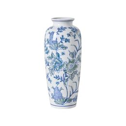 Beliani Blumenvase GUADIX in Wei&szlig;/Blau/Gr&uuml;n - (W) 13 x (H) 35 x (L) 13 cm | Gr.: onesize