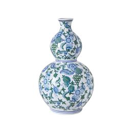 Beliani Blumenvase MOSTOLES in Wei&szlig;/Blau/Gr&uuml;n - (W) 22 x (H) 45 x (L) 22 cm | Gr.: onesize