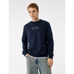 KOTON Sweatshirt Herren Gr&ouml;&szlig;e L navy / wei&szlig;