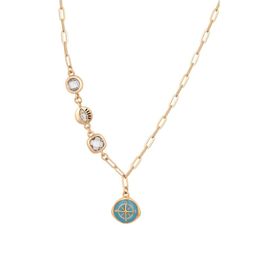 NAEMI Women Necklace in Rose Gold Turquoise | Gr.: onesize