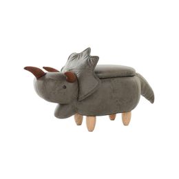 Beliani Tierhocker TRICERATOPS in Gr&uuml;n/Braun - (W) 92 x (H) 56 x (L) 42 cm | Gr.: onesize