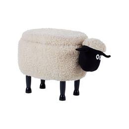 Beliani Tierhocker SHEEP in Beige/Schwarz/Braun - (W) 55 x (H) 40 x (L) 35 cm | Gr.: onesize
