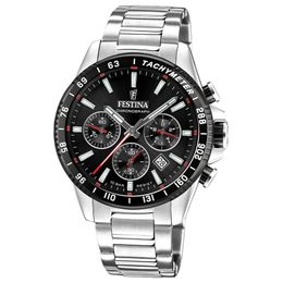 Festina Herrenuhr Chronograph Stahl/Schwarz | Gr.: onesize