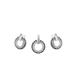 NAEMI Women Jewelry Set in Silver Black | Gr.: onesize