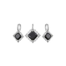 NAEMI Women Jewelry Set in Silver Black | Gr.: onesize