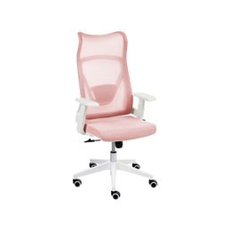 Beliani B&uuml;rostuhl BARD in Rosa/Wei&szlig; - (W) 50 x (H) 113 x (L) 66 cm | Gr.: onesize