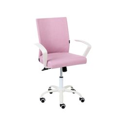 Beliani B&uuml;rostuhl MODRA in Rosa/Wei&szlig; - (W) 52 x (H) 91 x (L) 52 cm | Gr.: onesize
