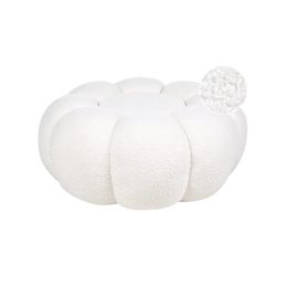 Beliani Pouf BEAUFORT in Wei&szlig; - (W) 60 x (H) 27 x (L) 60 cm | Gr.: onesize