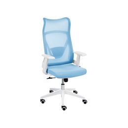 Beliani B&uuml;rostuhl BARD in Blau/Wei&szlig; - (W) 50 x (H) 113 x (L) 66 cm | Gr.: onesize